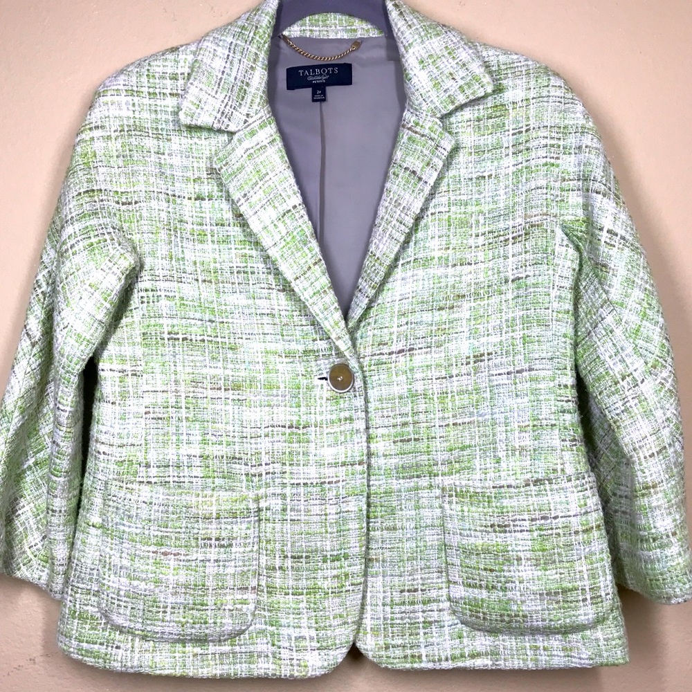 Talbots Tweed Notch Collar Blazer - 2 Petite - Gem